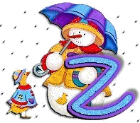 Alfabeto de muñeco de nieve con paraguas. - Oh my Alfabetos!